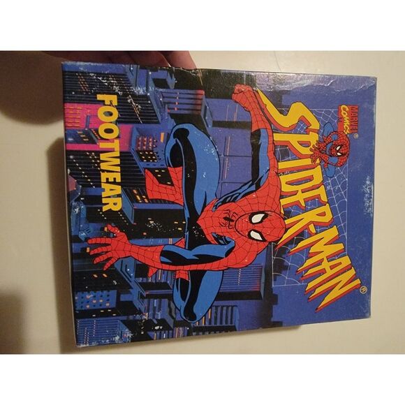 Toys | Vintage Spiderman Shoe Box 4 Trading Cards On Bottom 9s Marvel ...